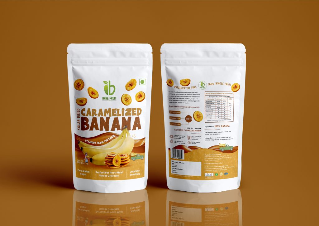 Solar Dried Caramalized Banana | Barefruit